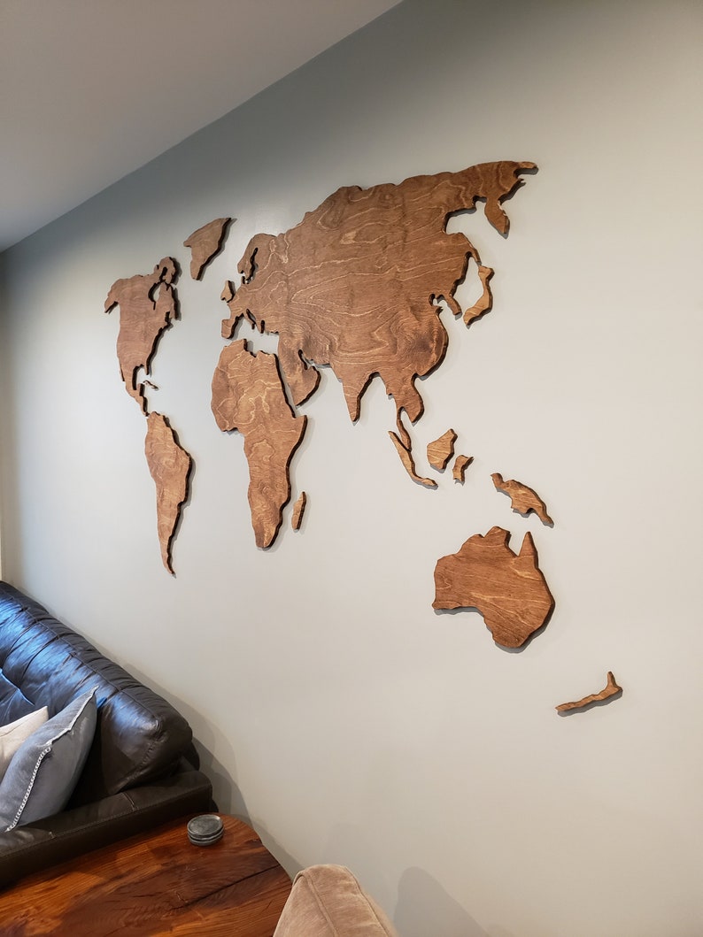 Wooden World Map | Wooden Art | World Map | Handmade Art | Home Decor ...