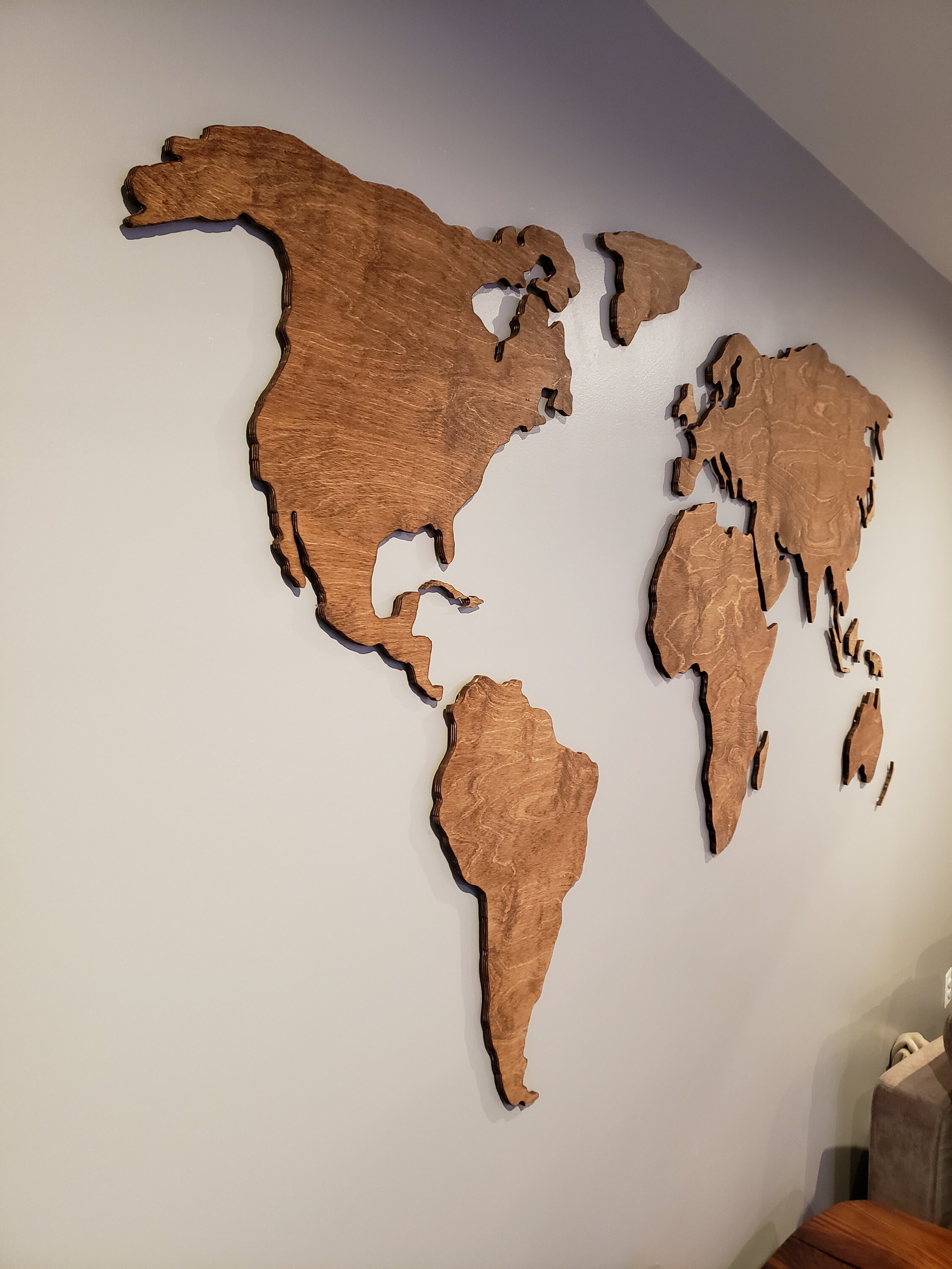 Wooden World Map | Wooden Art | World Map | Handmade Art | Home Decor ...