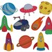 Outer Space Applique Set of 10 Machine Embroidery Designs - Etsy