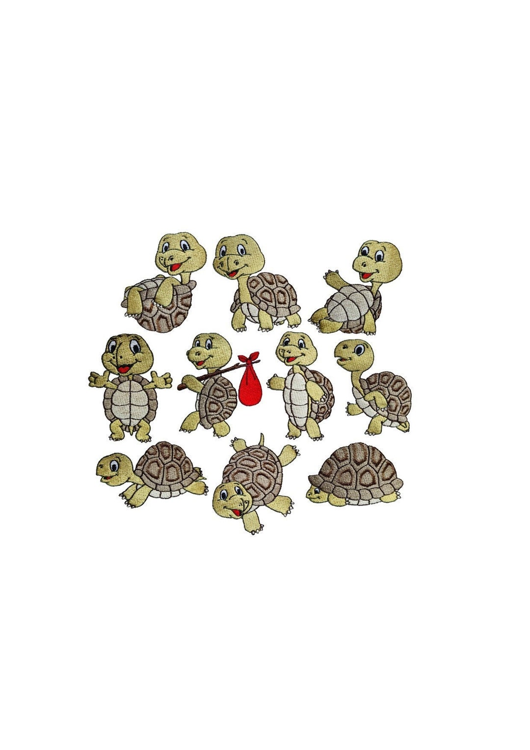 Tortoise Set of 10 Filled Stitch Machine Embroidery Designs - Etsy