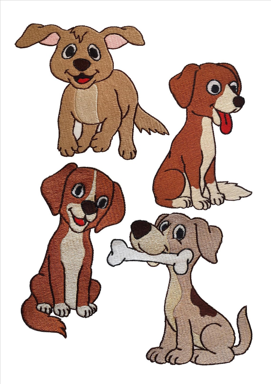Happy Hounds Set of 10 Filled Stitch Machine Embroidery Designs/ Dogs ...