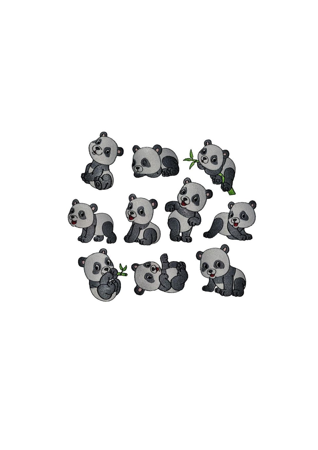 Playful Panda Set of 10 Filled Stitch Machine Embroidery Designs - Etsy