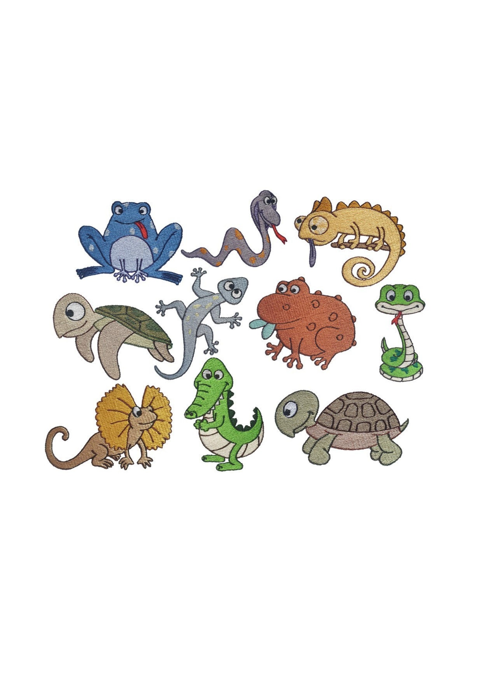 Ectotherms Set of 10 Filled Stitch Machine Embroidery - Etsy