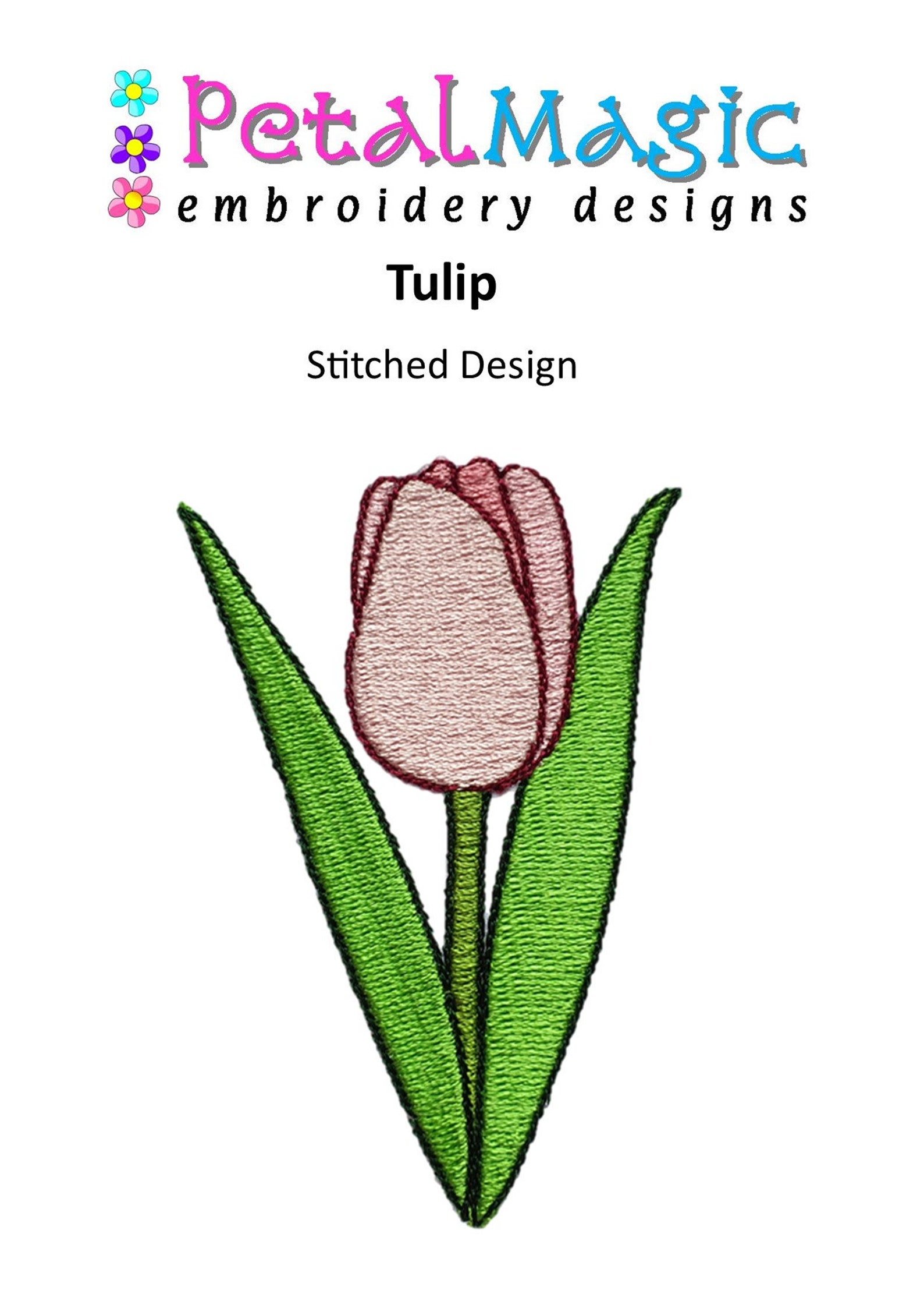 Tulip Filled Stitch Machine Embroidery Design/flower/bloom - Etsy