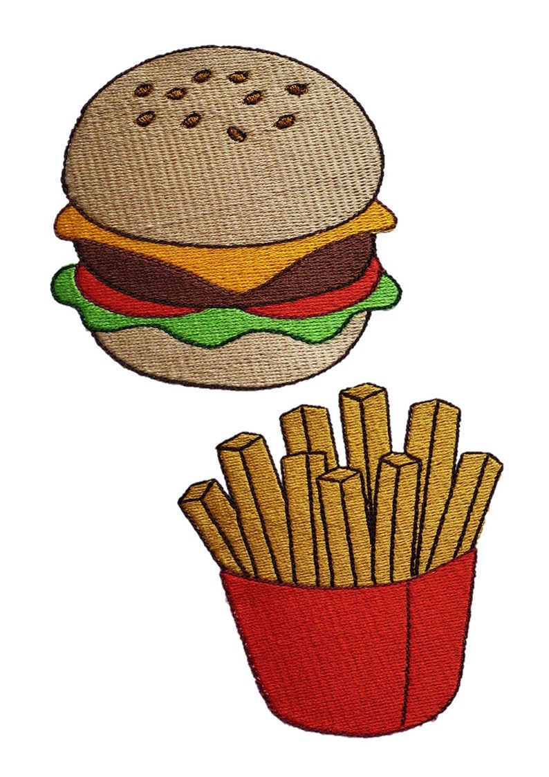 Junk Food Set of 10 Filled Stitch Machine Embroidery Designs/fast Food ...
