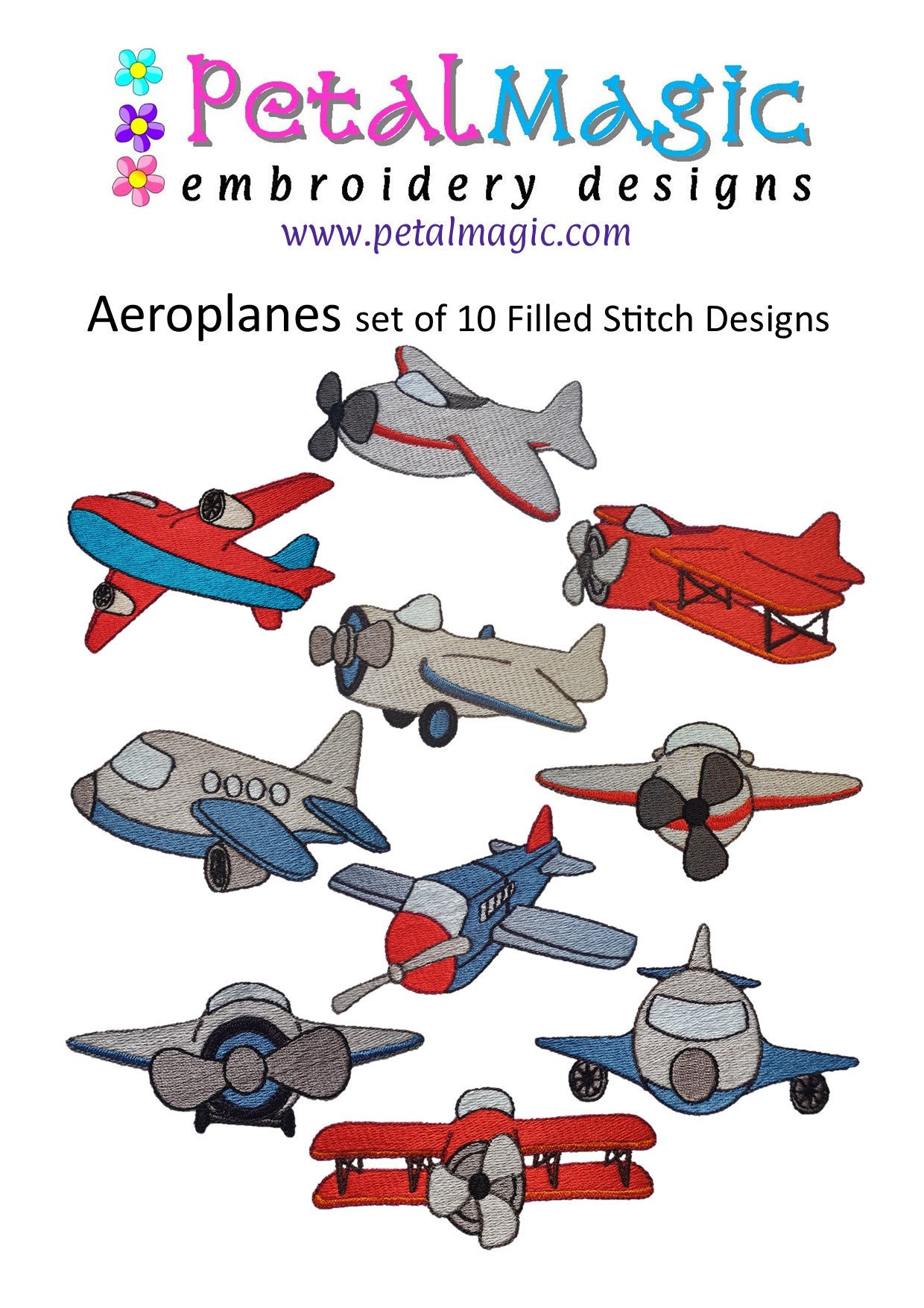 Aeroplanes Set of 10 Filled Stitch Machine Embroidery Designs/planes - Etsy