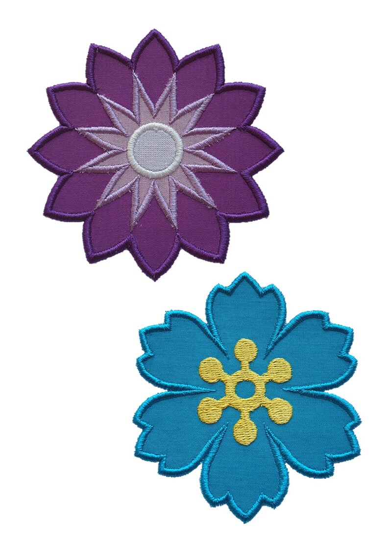 Flowery Applique Set of 10 Machine Embroidery Designs/floral/blossoms ...