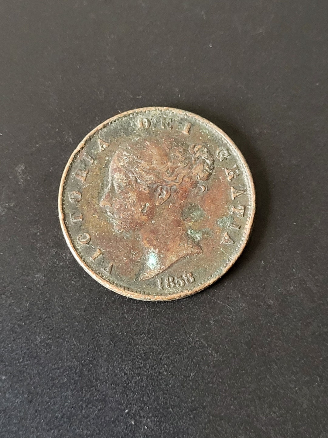 1858 Victorian Half Penny - 2.8 Cm Diameter - Etsy