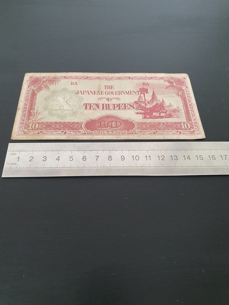 Japanese Government 10 Rupees Bank Note - Etsy