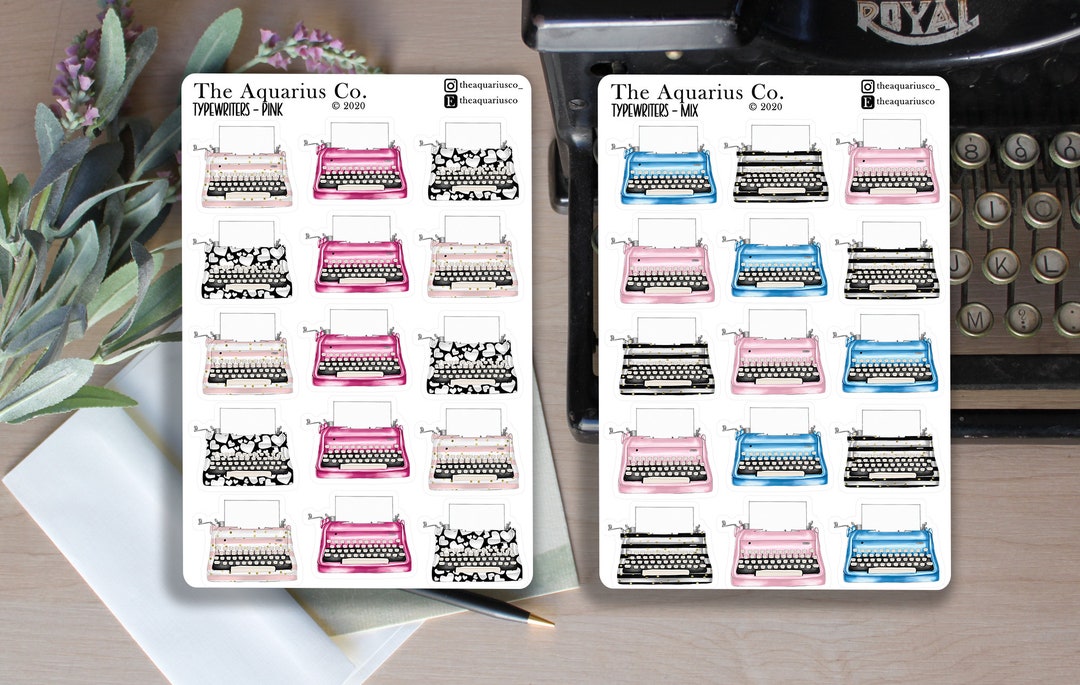 Typewriter Wordcount Bullet Journal Stickers, Author Writer Functional ...