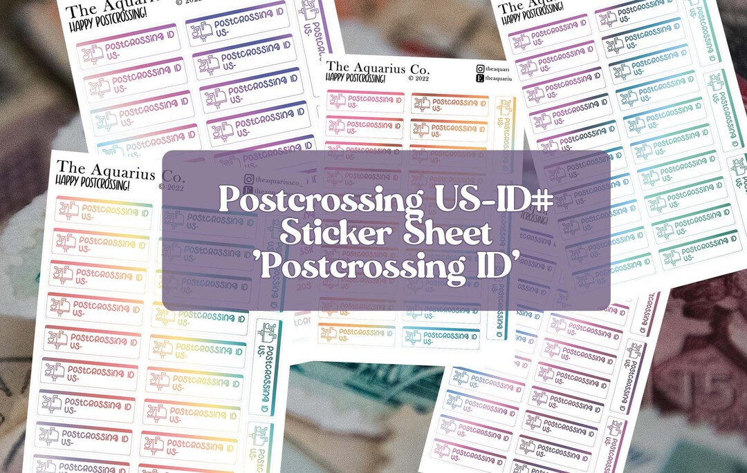 Postcrossing ID Ombre Sticker, Happy Postcrossing, Snailmail Happymail ...