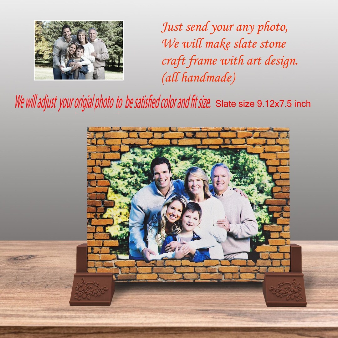 Stone Material Slate Photo Frame, Custom Craft Frame, Personalize Gift ...