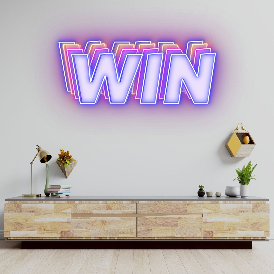 Win, Win, Win, Win LED Neon Wall Sign Neon Light for Home Decor, Wall ...