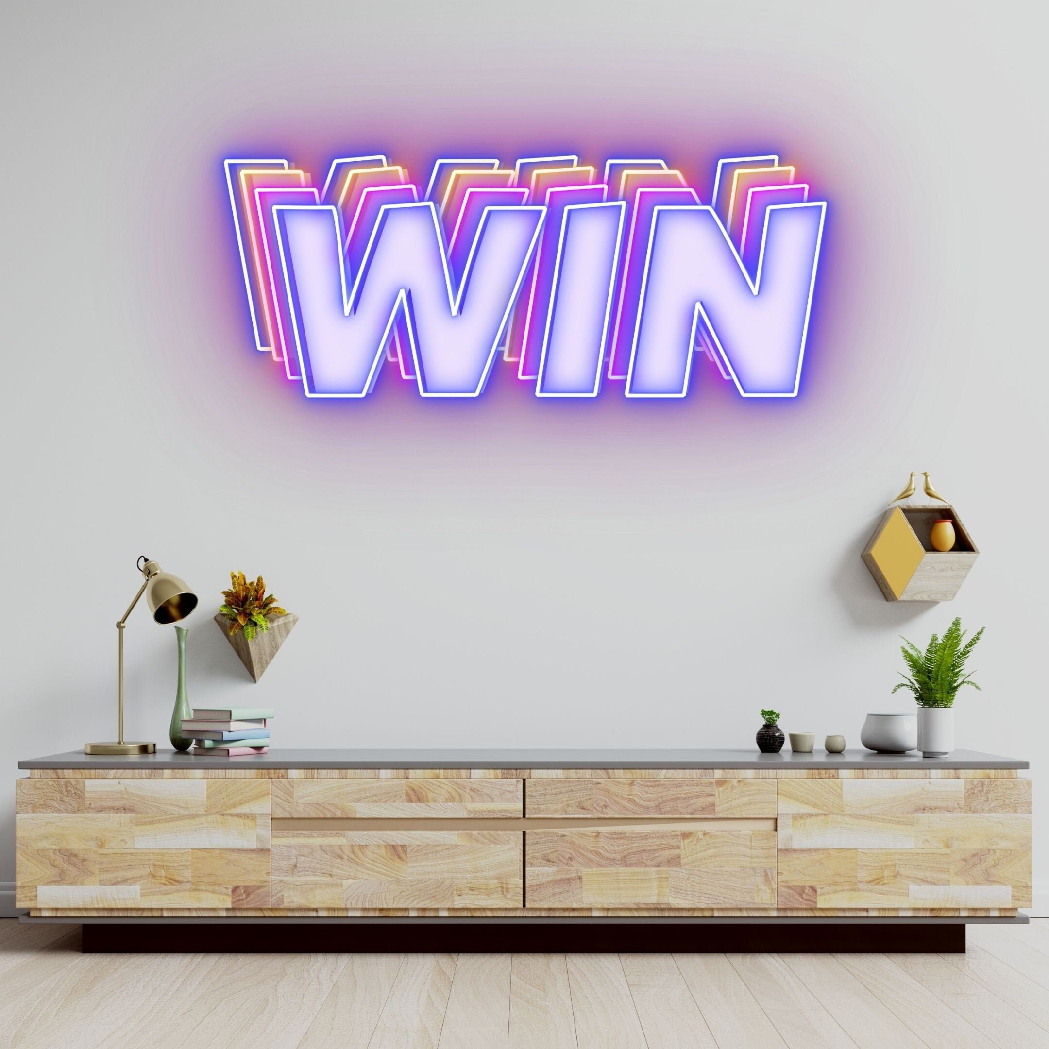 Win, Win, Win, Win LED Neon Wall Sign Neon Light for Home Decor, Wall ...