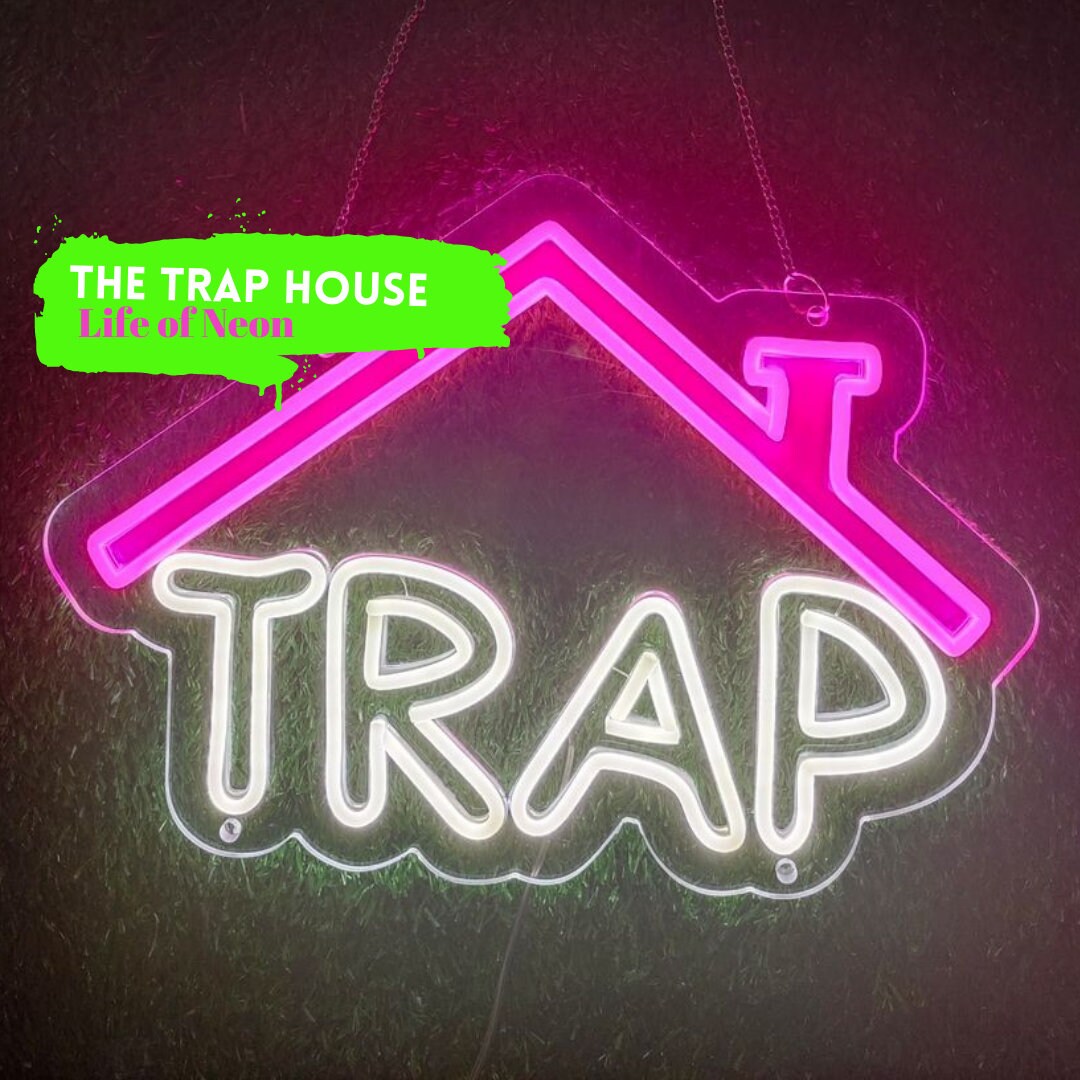 Trap House Rap Art Neon Sign Hip Hop Art, Urban Art, Black Culture Art ...