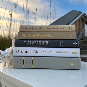 Decorative Neutral Earth Tone Books |shelf Decor Bundle of White, Beige ...