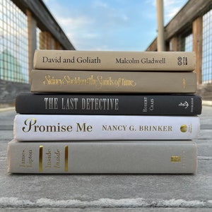 Decorative Neutral Earth Tone Books |shelf Decor Bundle of White, Beige ...