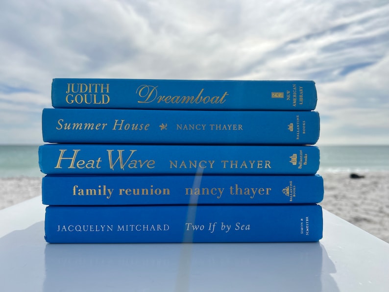 Decorative Book Bundle: Neutral Coastal Decor, Real Hardcover Books - Etsy