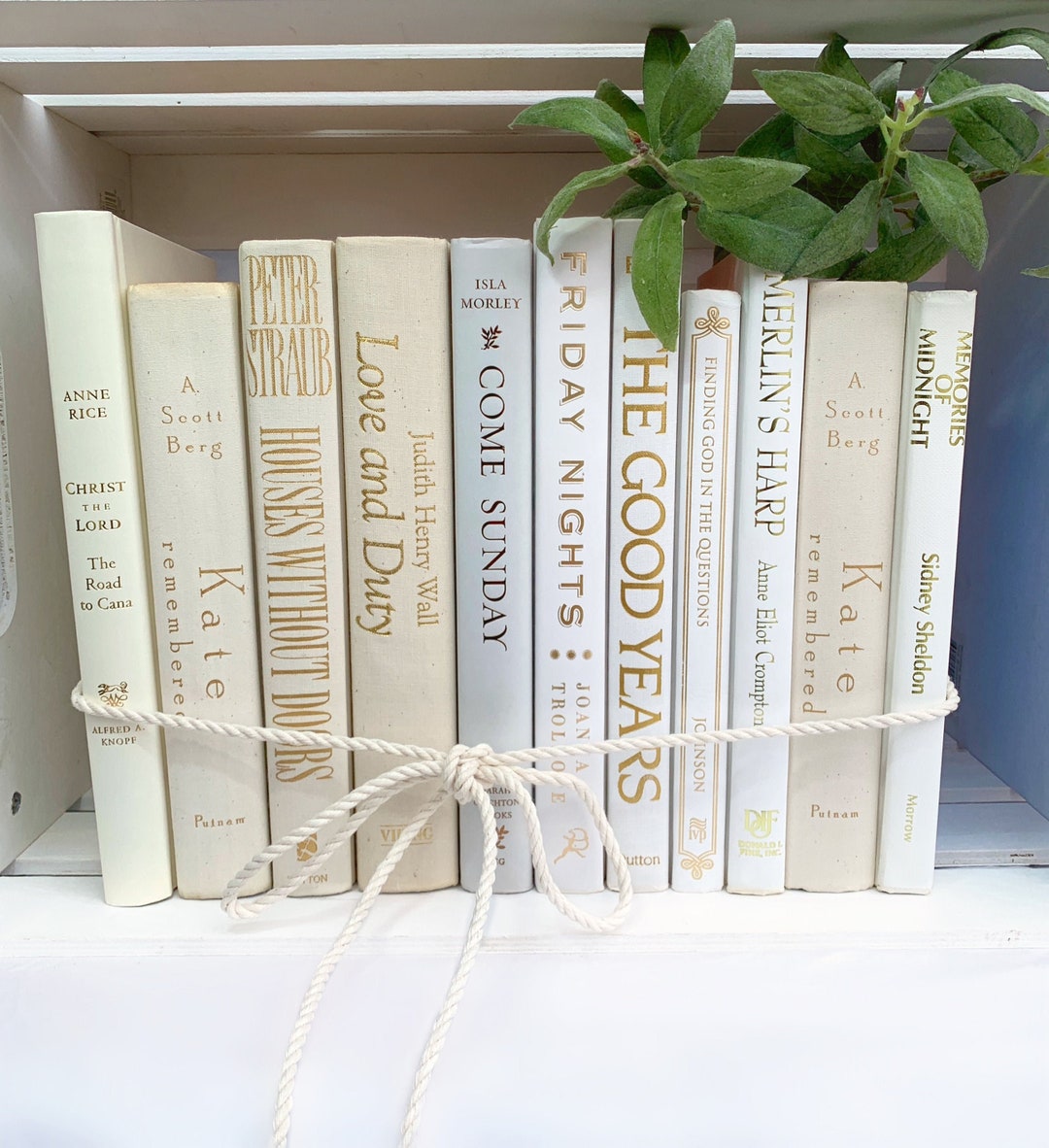 Custom Decorative Book Set: Neutral Tones, Gold Foil Decor - Etsy