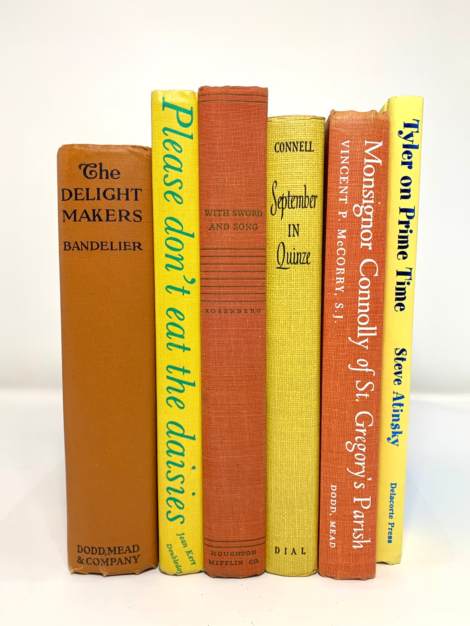 Decorative Yellow and Orange Book Shelf Decor Bundle of Books Stack ...