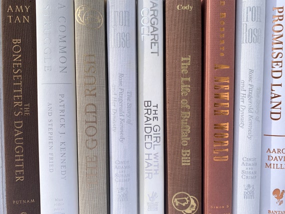 Decorative Neutral Earth Tone Book Bundle of White Beige - Etsy