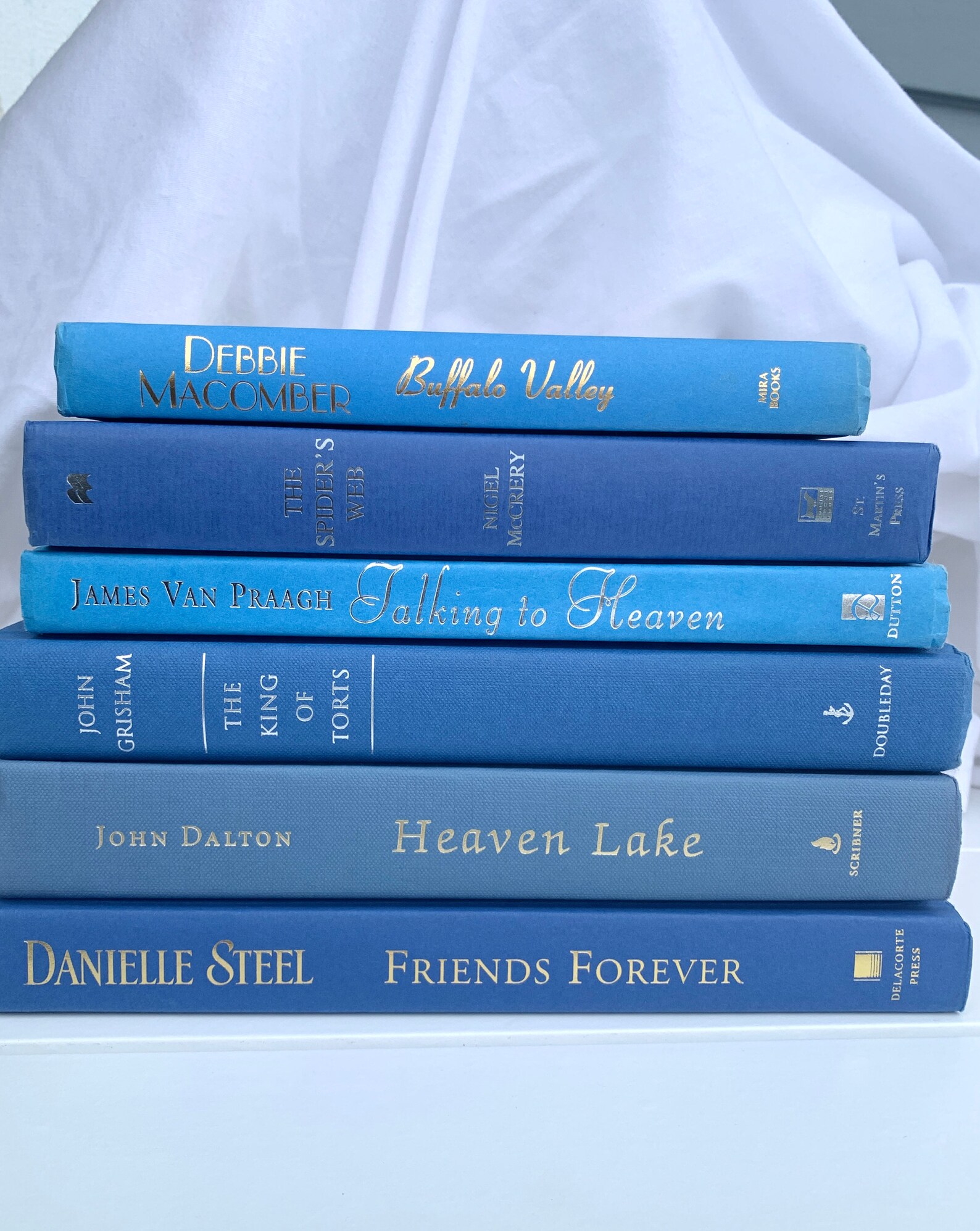 Blue Decorative Book Stack: Neutral Color Hardcover Books - Etsy