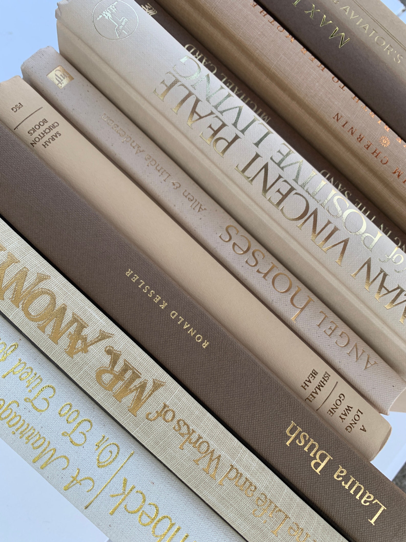 Decorative Books Stack Bundle of Black Tan Beige Cream | Etsy