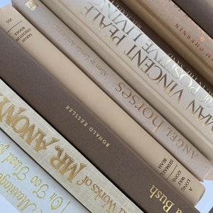 Decorative Books Stack Bundle of White, Beige, Cream, Tan, Brown, Gold ...