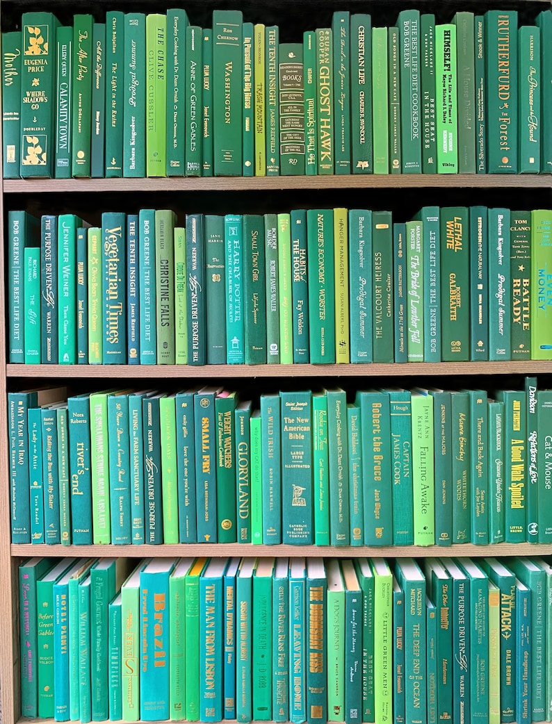 Green Decorative Book Stack: Coastal Home Decor - Etsy