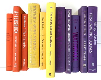 Decorative Yellow and Orange Book Shelf Decor Bundle of Books - Etsy