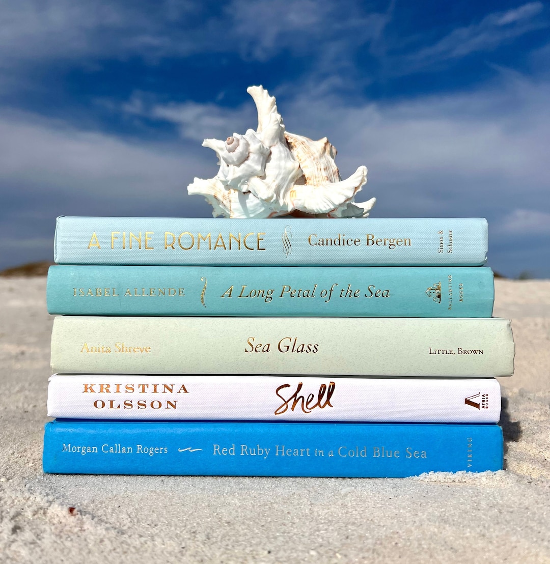 Decorative Book Bundle: Neutral Coastal Decor, Real Hardcover Books - Etsy