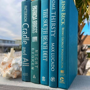 Decorative Real Hard Cover Books - Teal Blue Seaglass | Turquoise ...