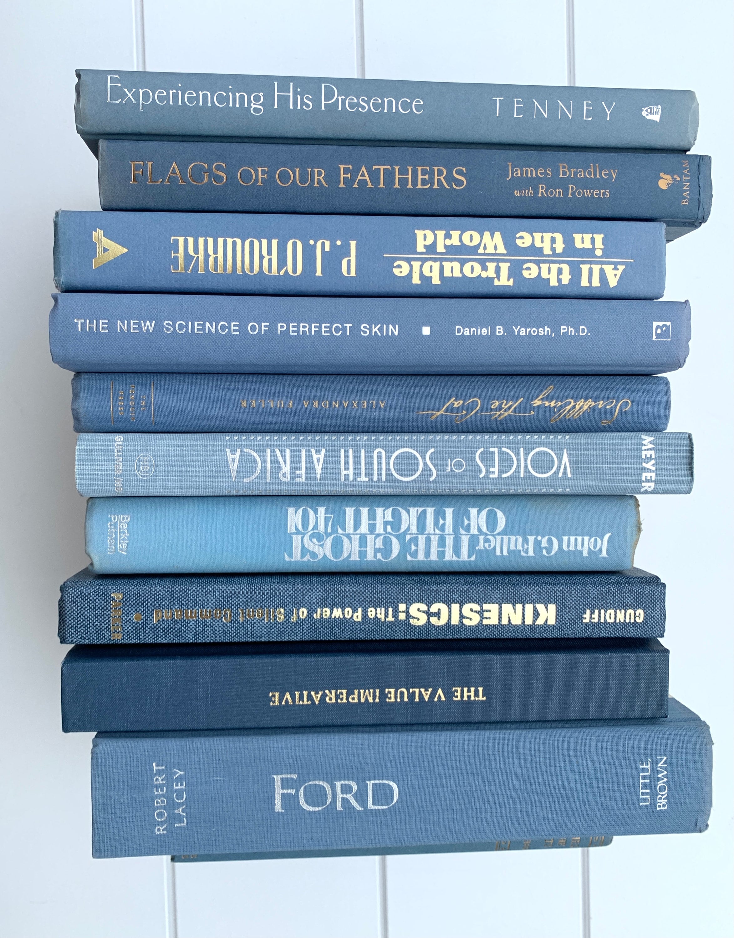 Blue Decorative Book Stack: Neutral Color Hardcover Books - Etsy