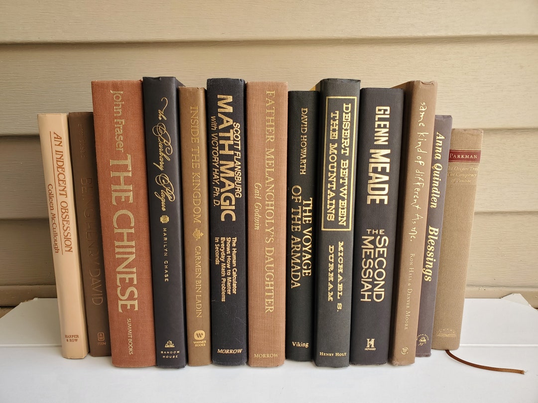 Decorative Books Stack Bundle of Black, Tan, Beige, Cream, , Brown ...
