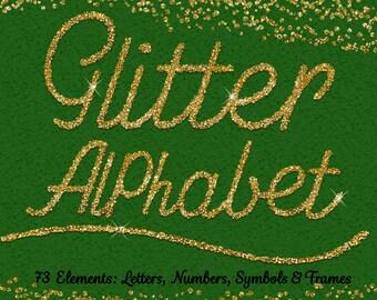 Metallic Gold Letters and Numbers, Digital Clipart, Gold Letters ...