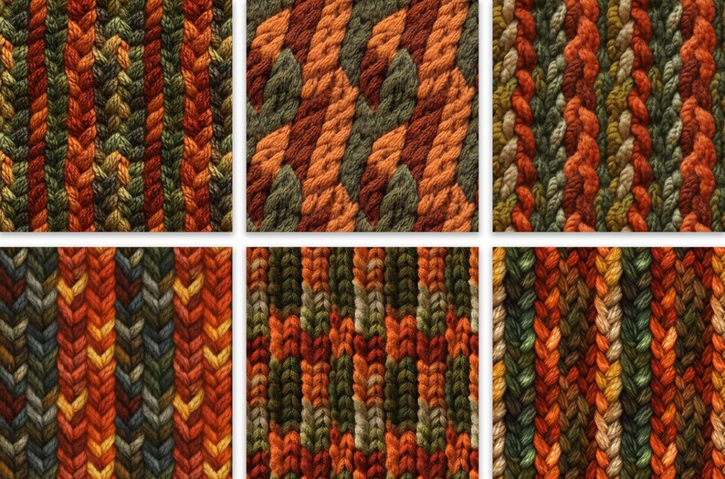 Autumn Knitting Textures, Printable Backgrounds, Sweater Seamless ...
