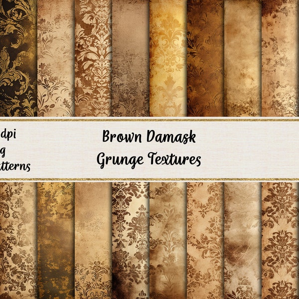 Damask Digital Papers - Etsy