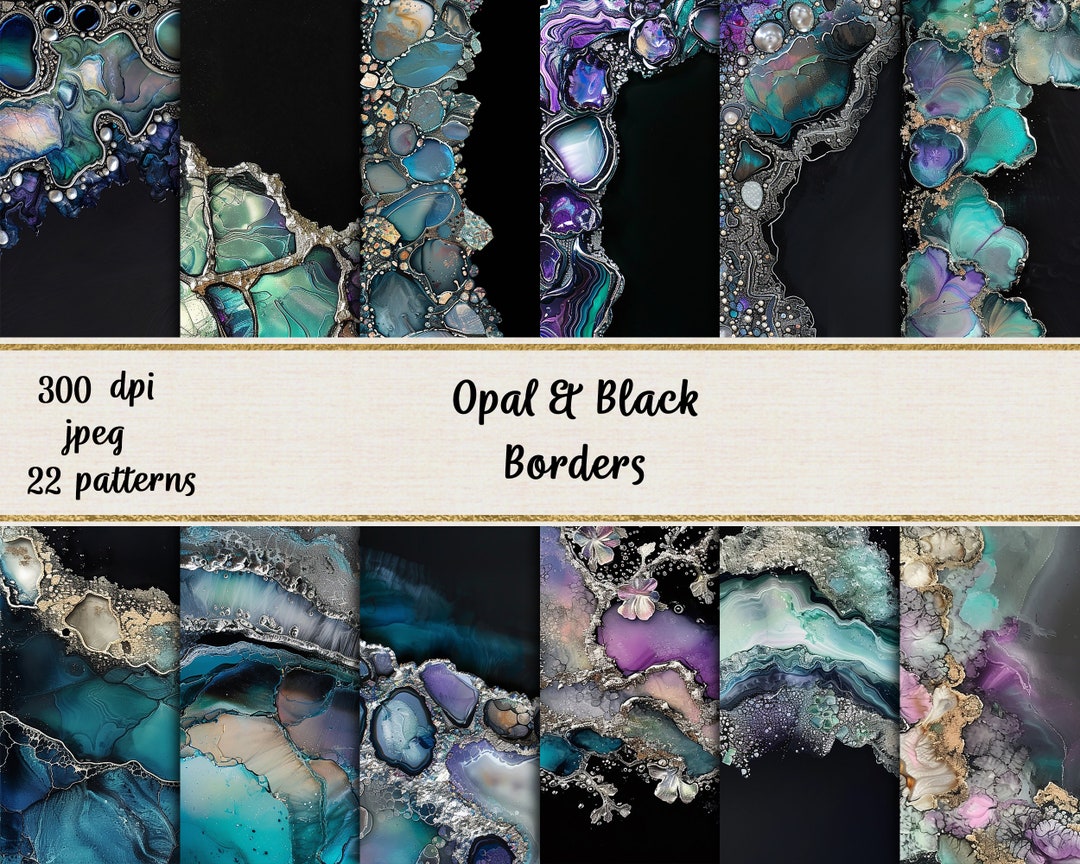 Opal and Black Alcohol Ink Borders - Etsy