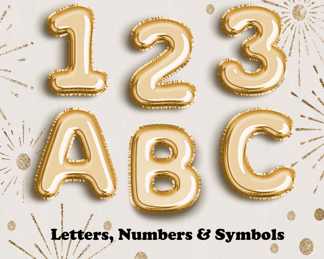 Foil Balloon Letters Clip Art - Etsy