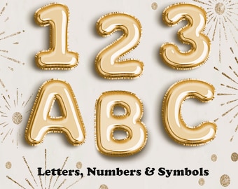 Rose Gold Foil Balloon Alphabet Clip Art, Metallic Balloon Lettering ...