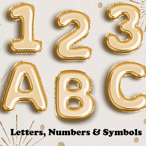 Foil Balloon Letters Clip Art - Etsy