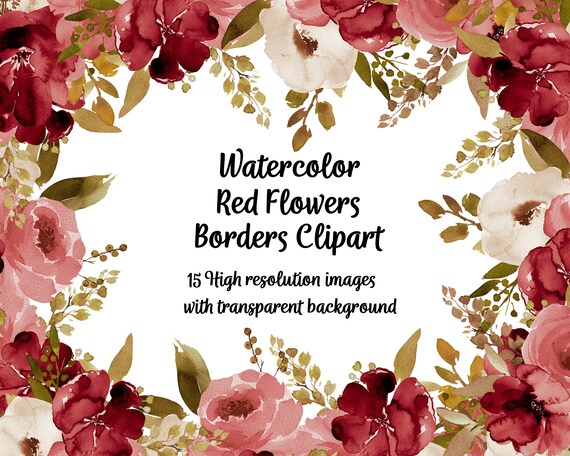 Red Flower Border Clipart