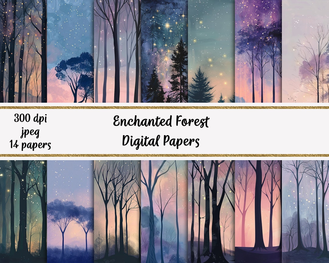 Enchanted Forest Digital Papers - Etsy