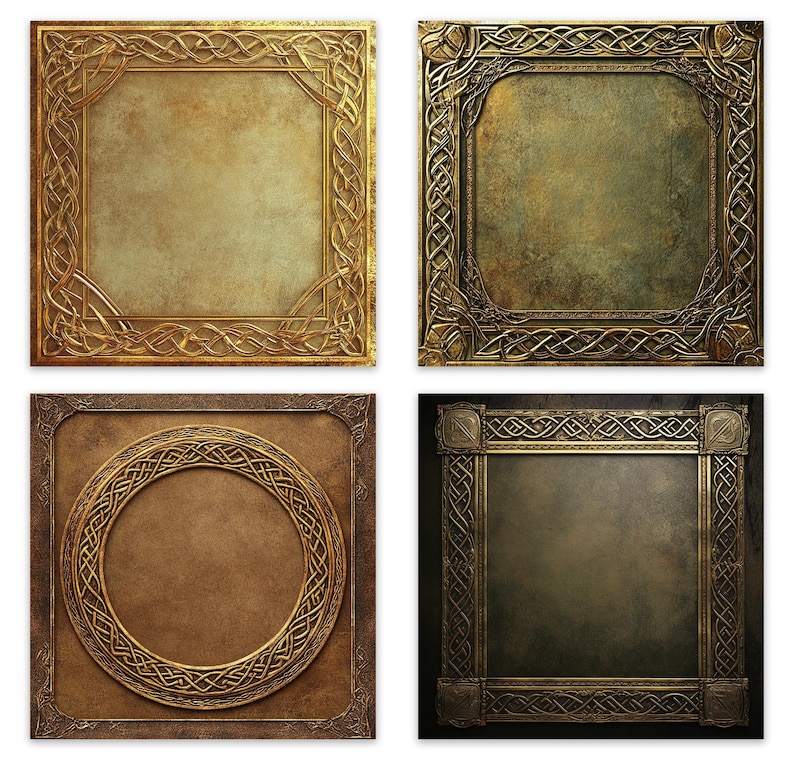 Celtic Frames Digital Papers, Printable Scrapbook Paper, Book Covers ...