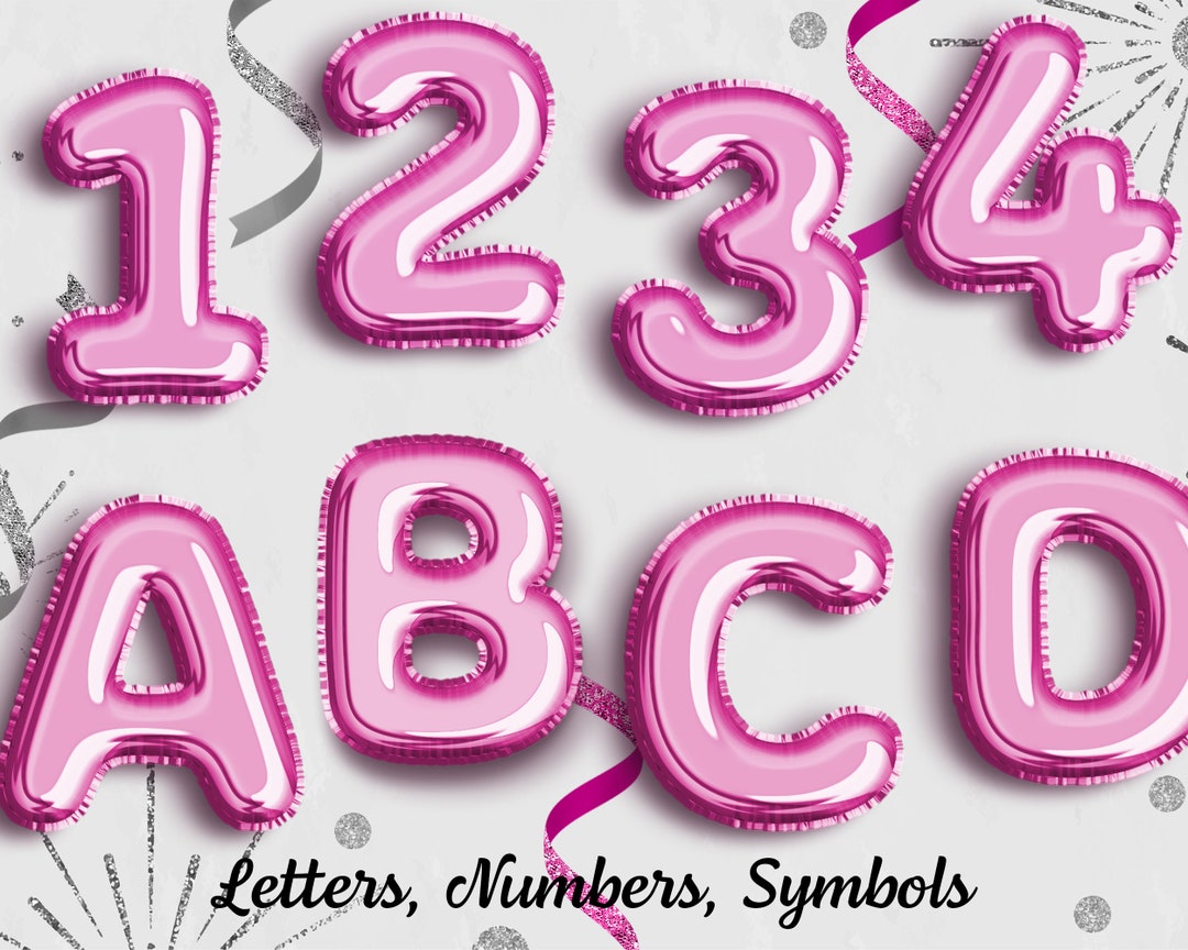 Pink Foil Balloon Alphabet Clipart - Etsy