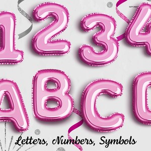 Pink Foil Balloon Alphabet Clipart - Etsy