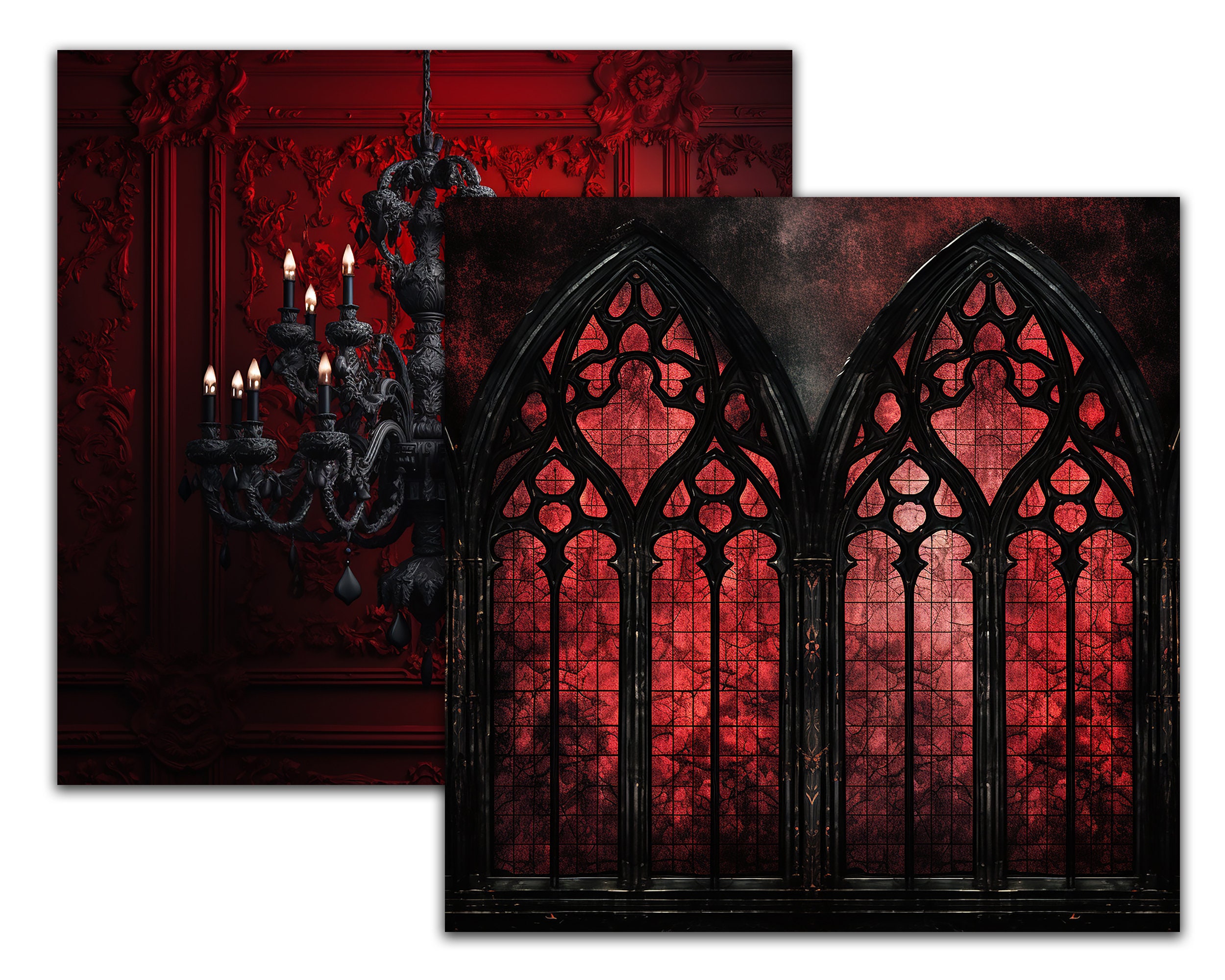 Black and Red Gothic Digital Papers - Etsy