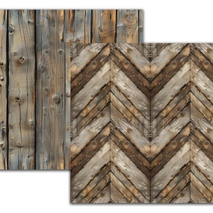 Rustic Wood Textures, Seamless Patterns, Printable Scrapbook Paper ...