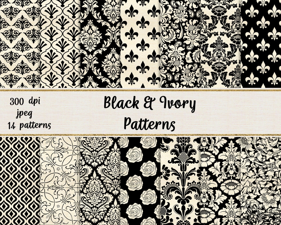Black and Ivory Patterns - Etsy