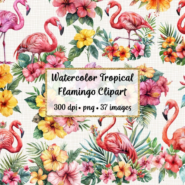 Flamingo Clipart - Etsy